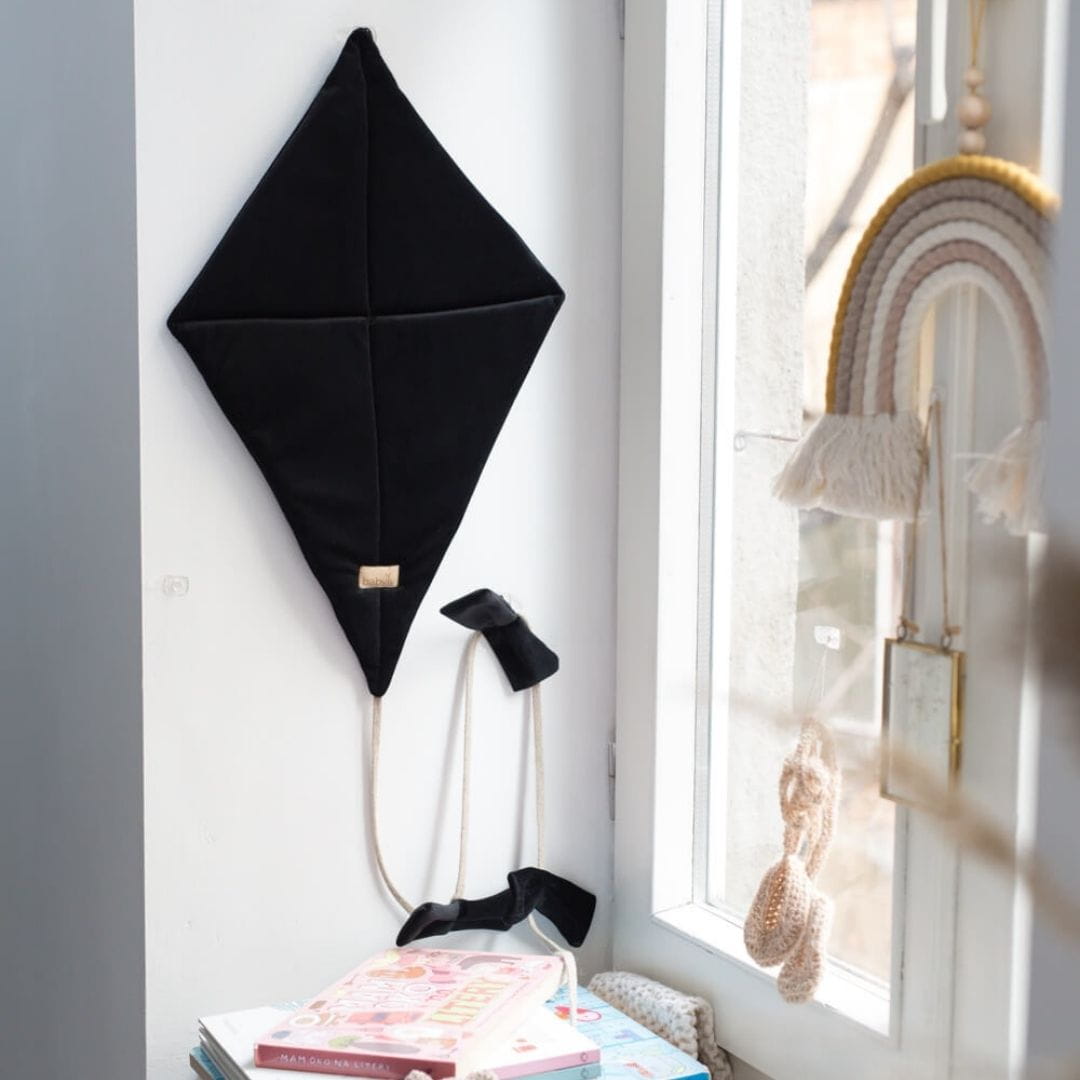BABYLY - WALL DECORATION KITE VELVET BLACK / Tuliroom