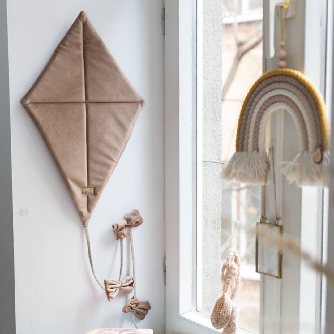 BABYLY - WALL DECORATION KITE VELVET BEIGE / Tuliroom
